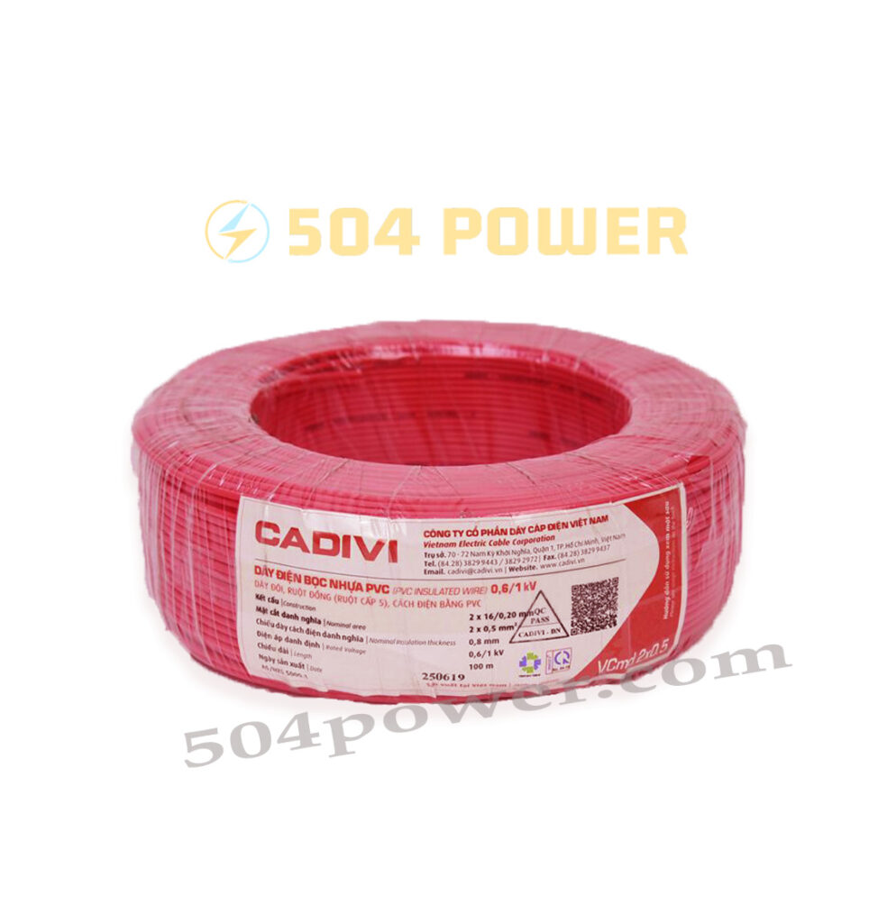 Dây điện Cadivi VCmd 2x1.5 - 0,6/1kV - 504 Power